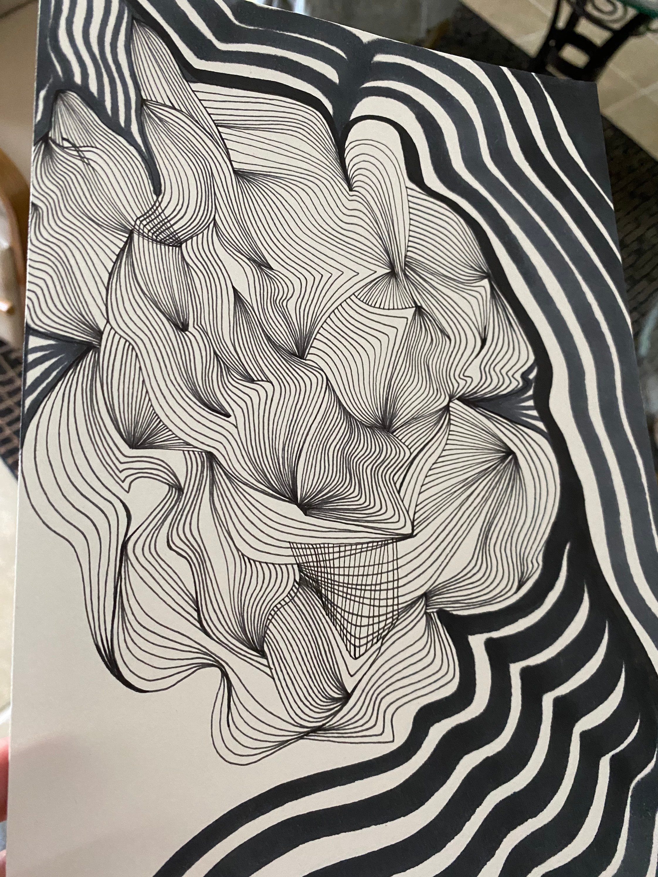 Unique Line Art Abstract Abstract Original Artwork - Etsy