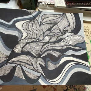 Unique Line Art Design Trippy Original Artwork - Etsy