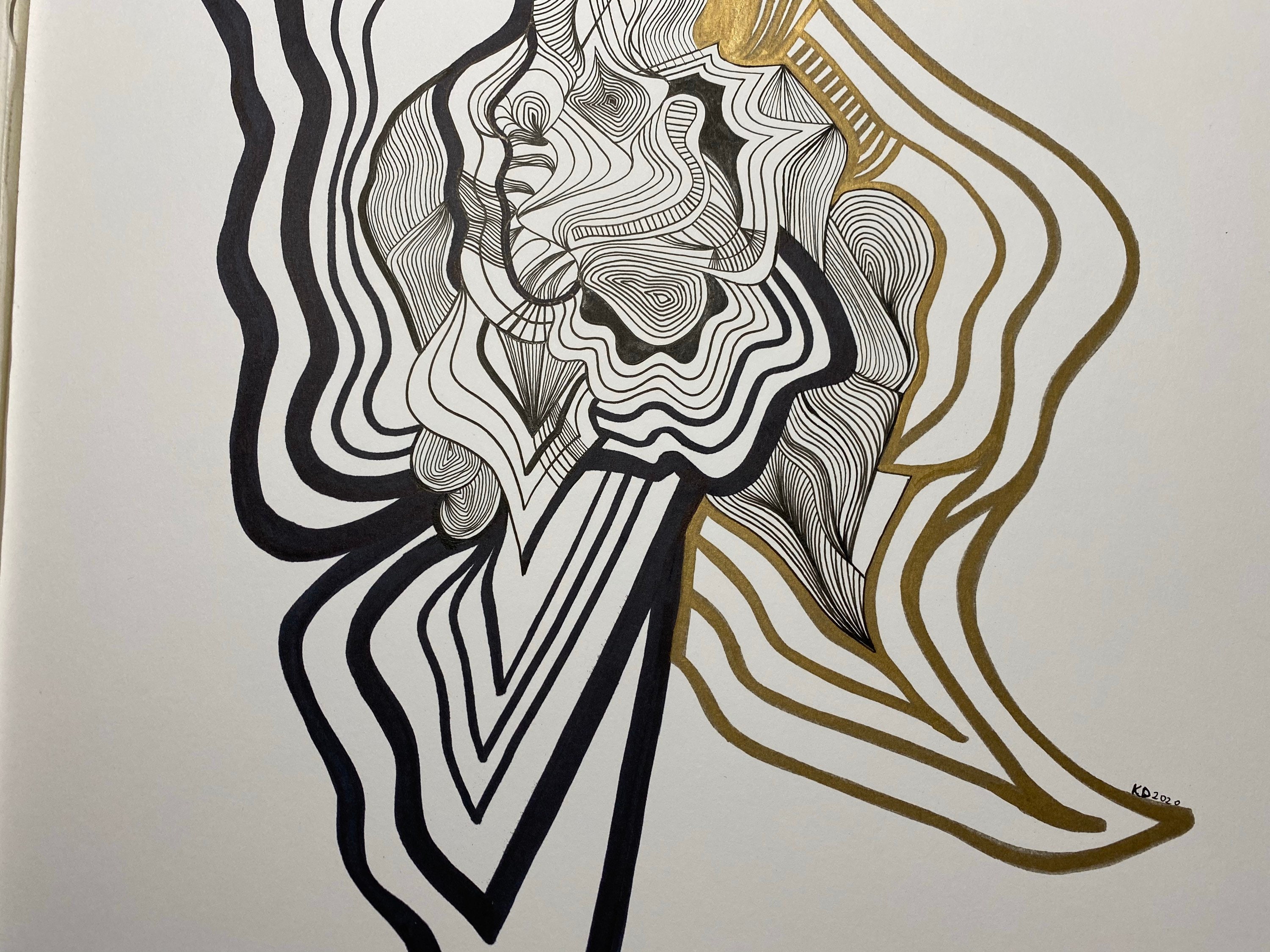 Unique Line Art Abstract Trippy Zen Original Artwork/tiles - Etsy