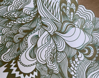 Unique Line Art Abstract Design Wall Art Original Artwork | Etsy