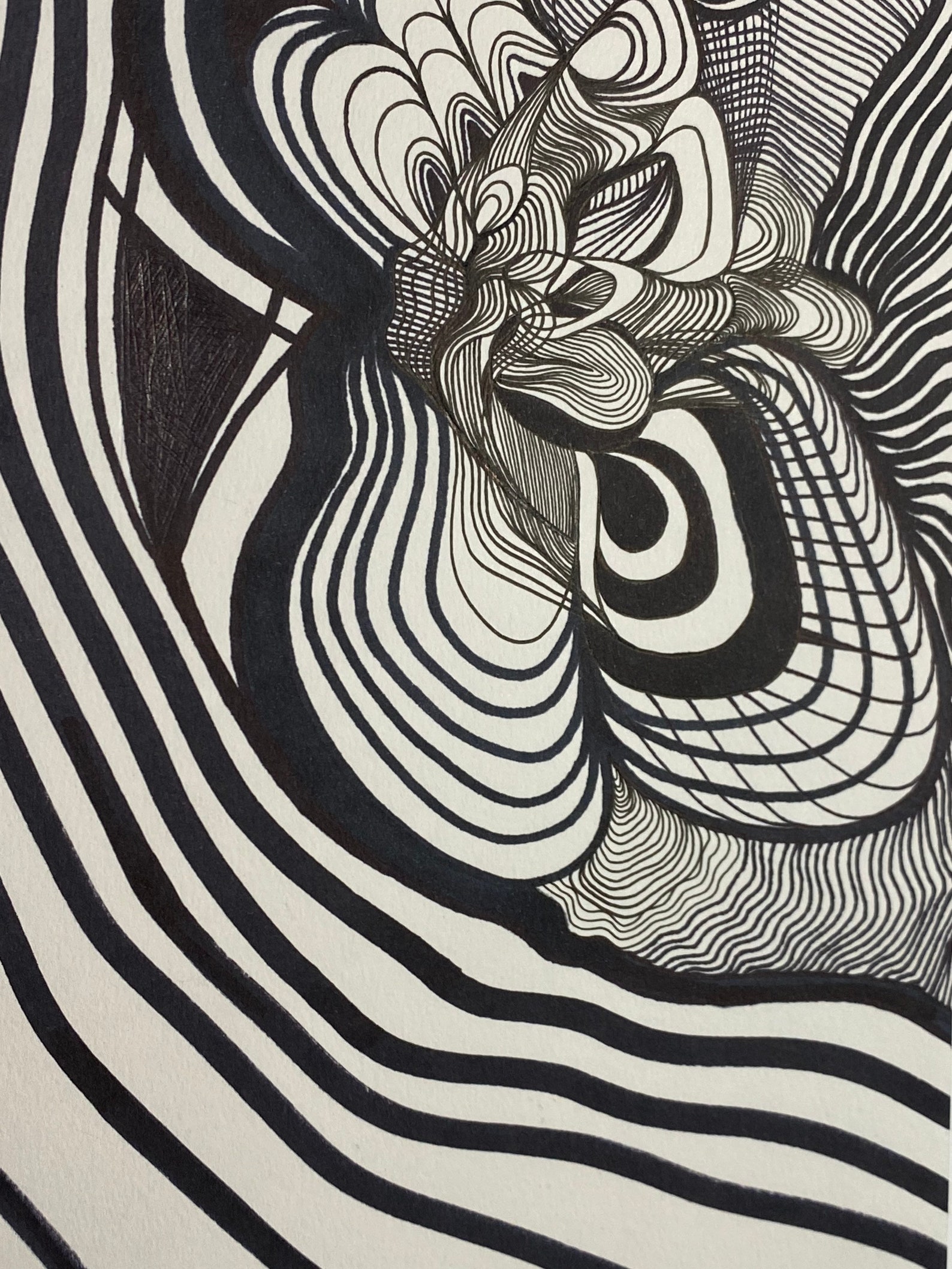 Unique line art trippy artwork | Etsy