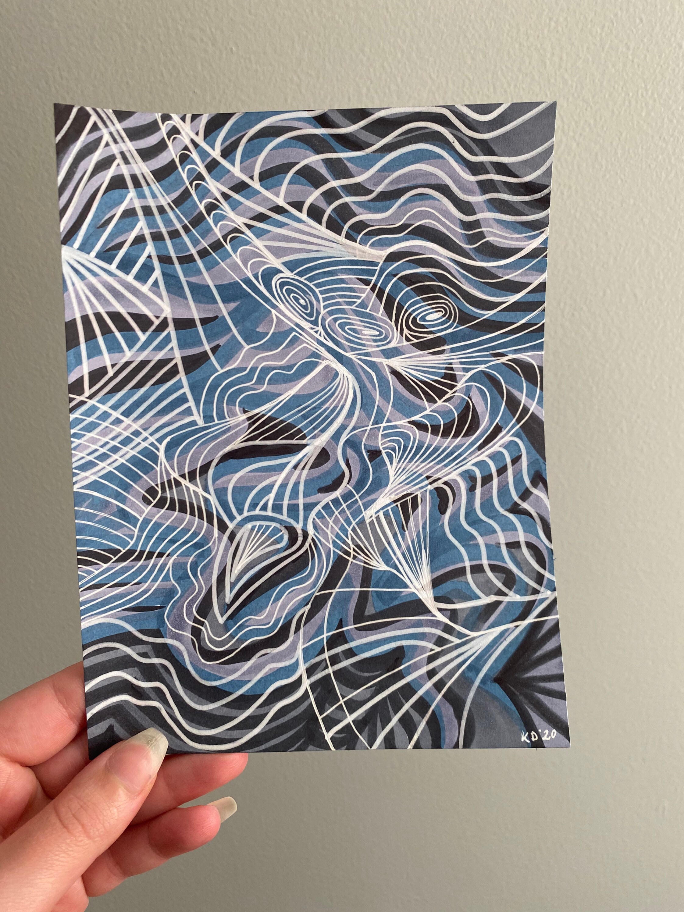 Line Art Unique Abstract Original Artwork - Etsy
