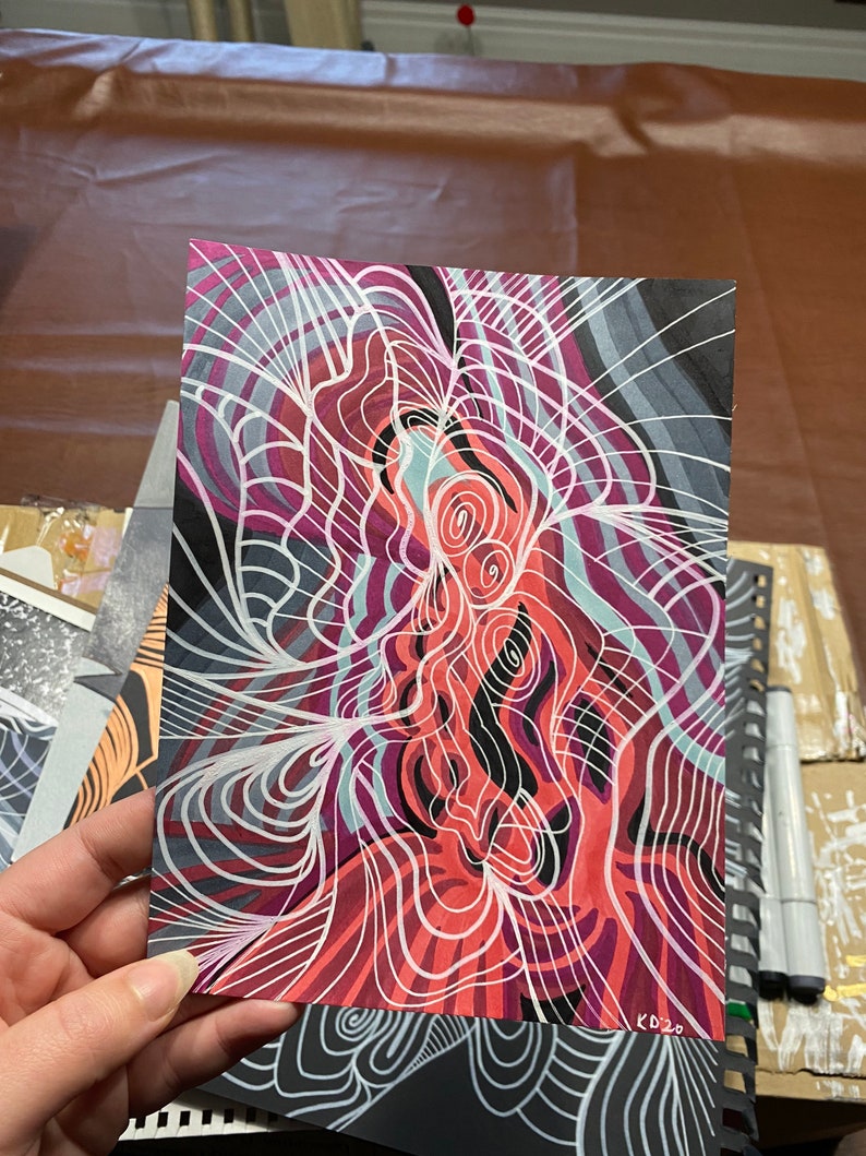 Line Art Unique Abstract Original Artwork - Etsy