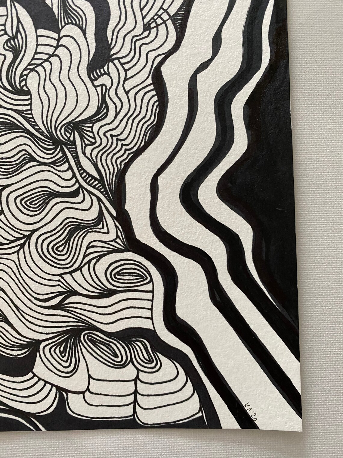 Unique Line Art Abstract Trippy Zen Original Artwork - Etsy