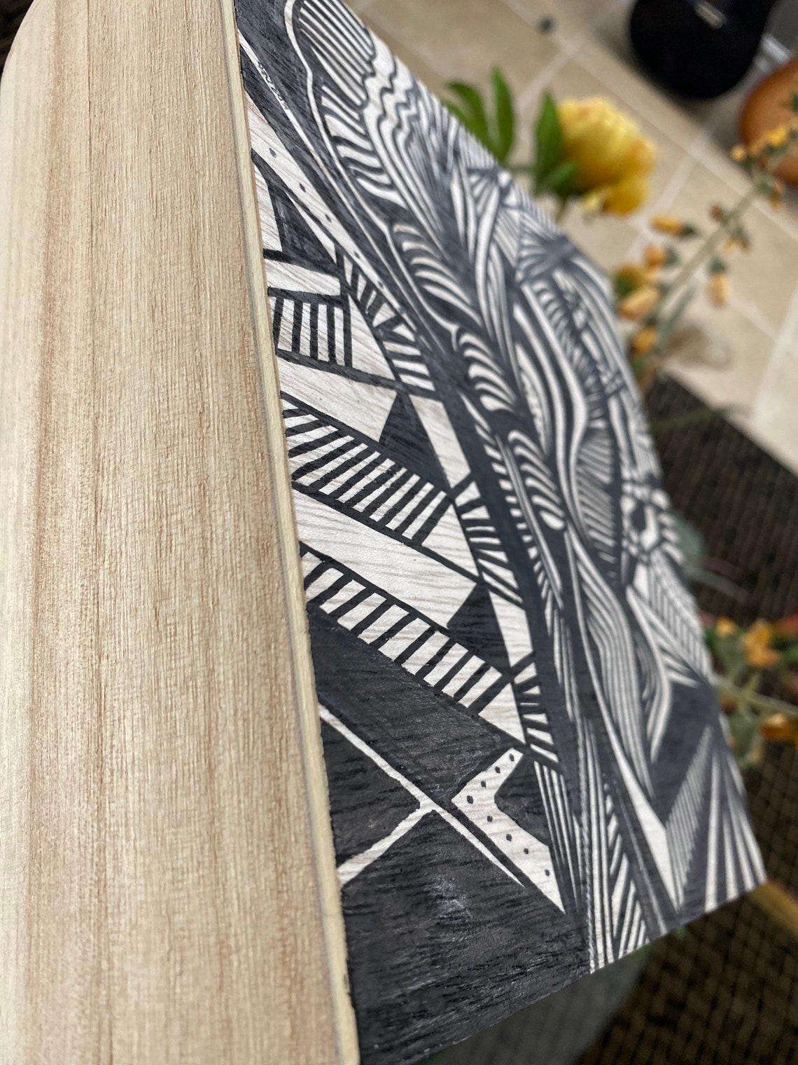 Black Ink and Paint Marker on Wood Box - Etsy