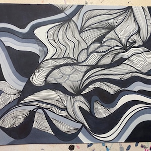 Unique Line Art Design Trippy Original Artwork - Etsy