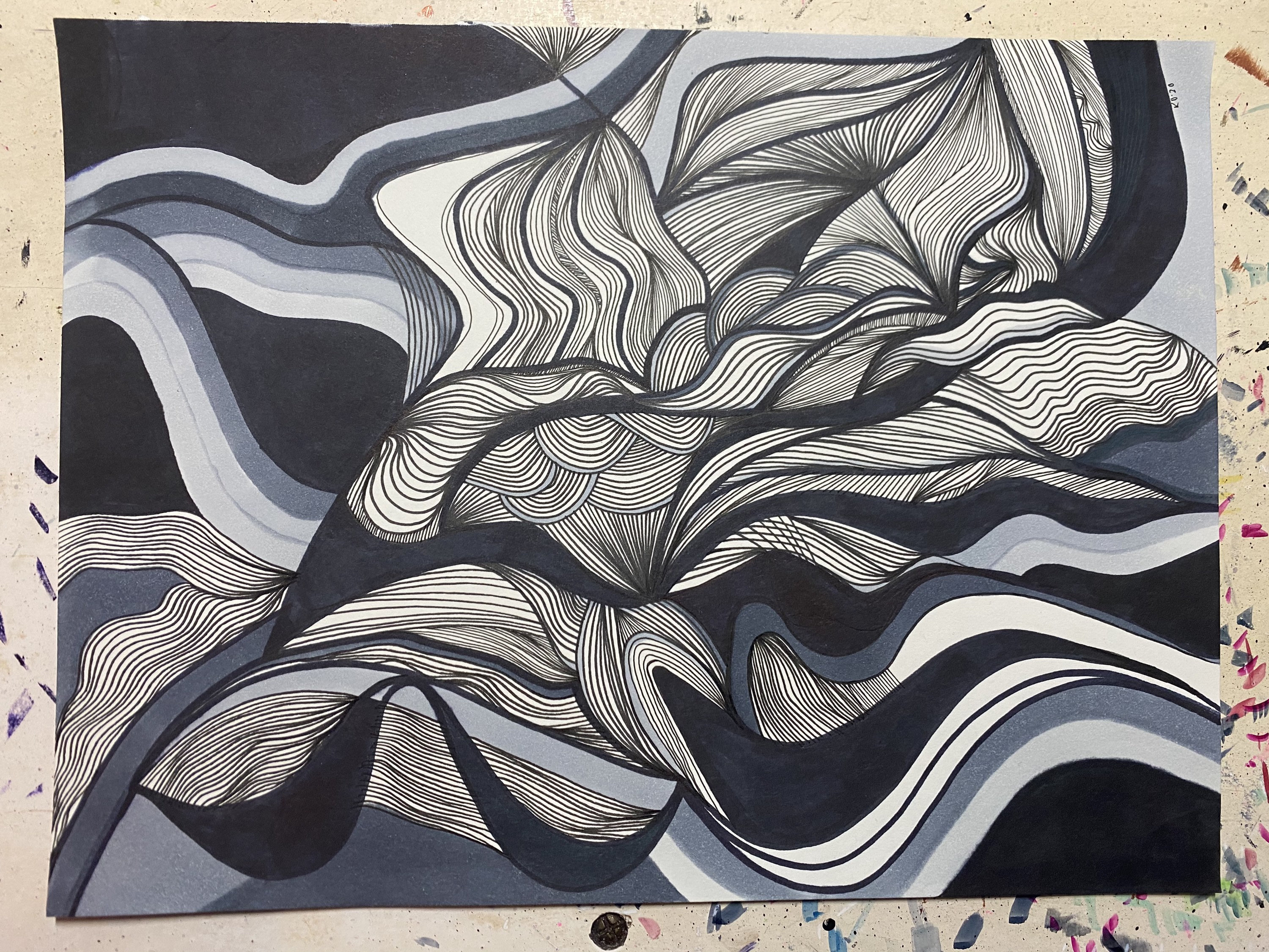 Unique Line Art Design Trippy Original Artwork - Etsy