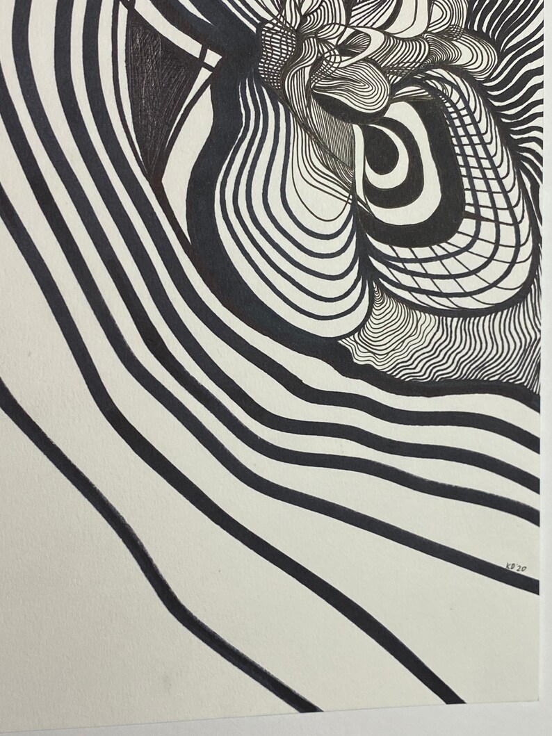 Unique Line Art Trippy Artwork - Etsy
