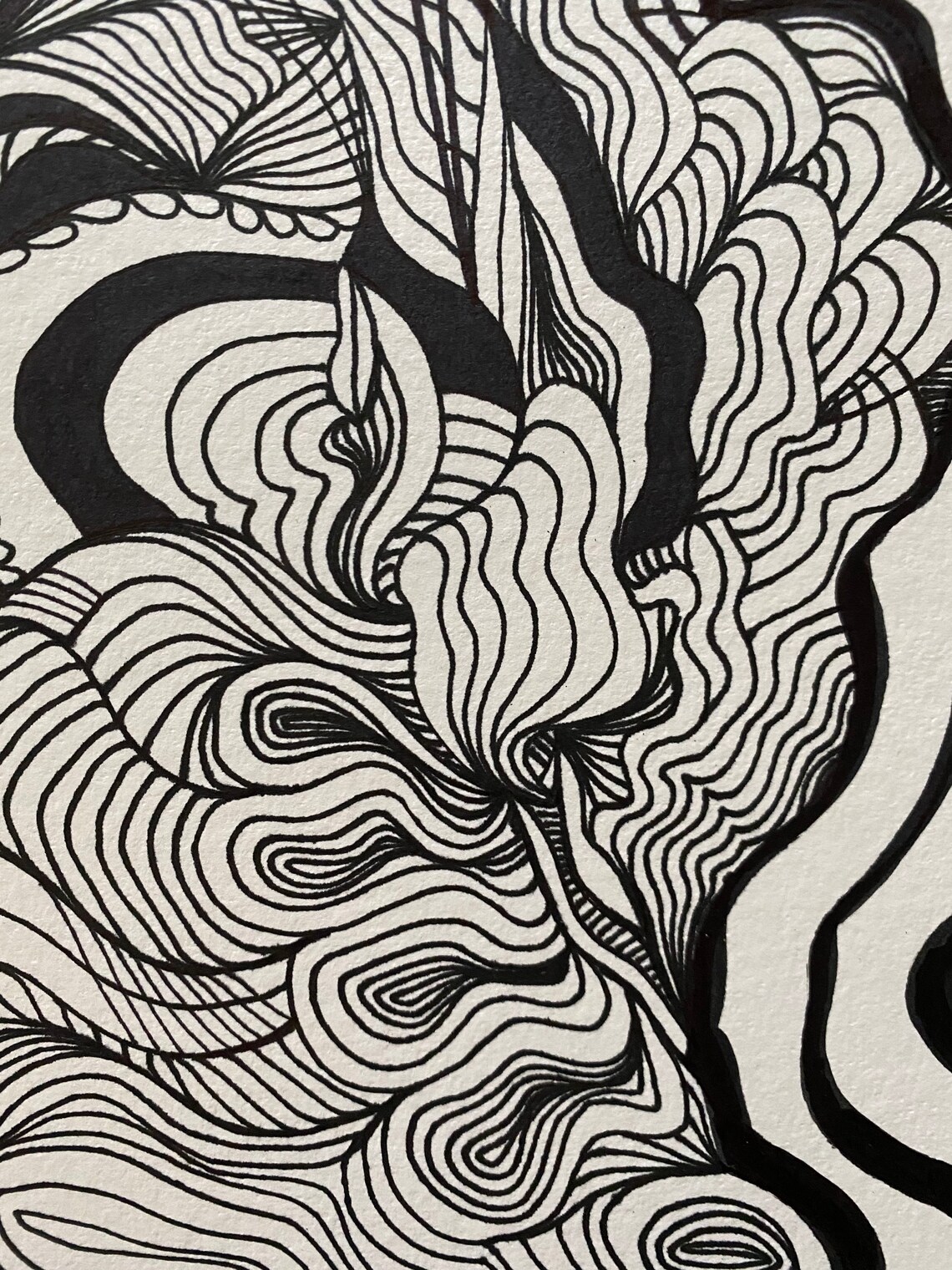 Unique Line Art Abstract Trippy Zen Original Artwork - Etsy