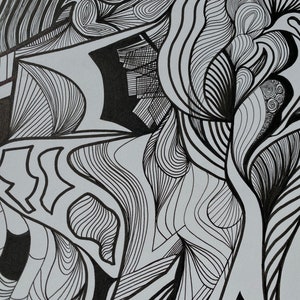 Unique Line Art Abstract Design Wall Art Original Artwork - Etsy