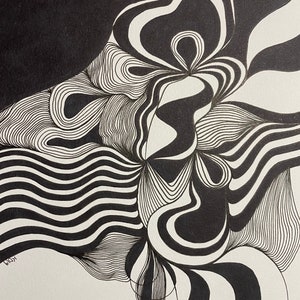 Unique Line Art Abstract Design Wall Art Original Artwork - Etsy