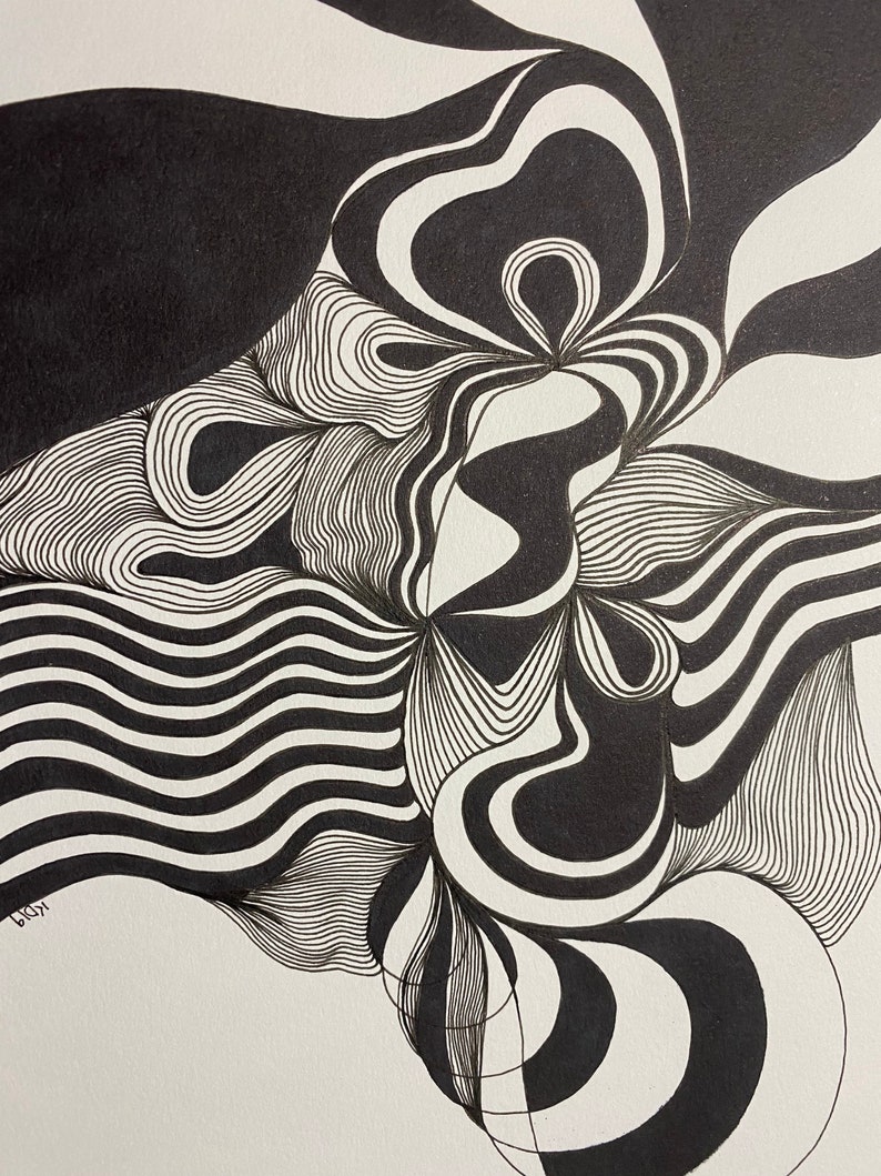 Unique Line Art Abstract Design Wall Art Original Artwork - Etsy