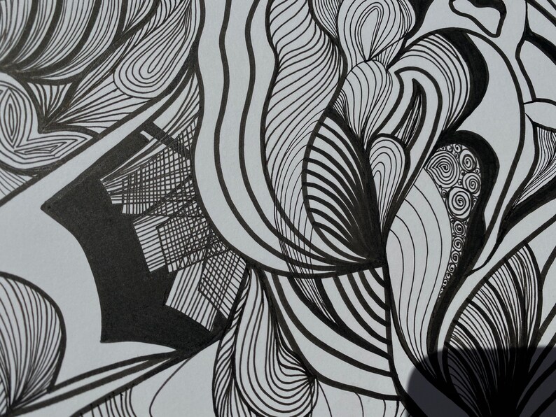 Unique Line Art Abstract Design Wall Art Original Artwork - Etsy