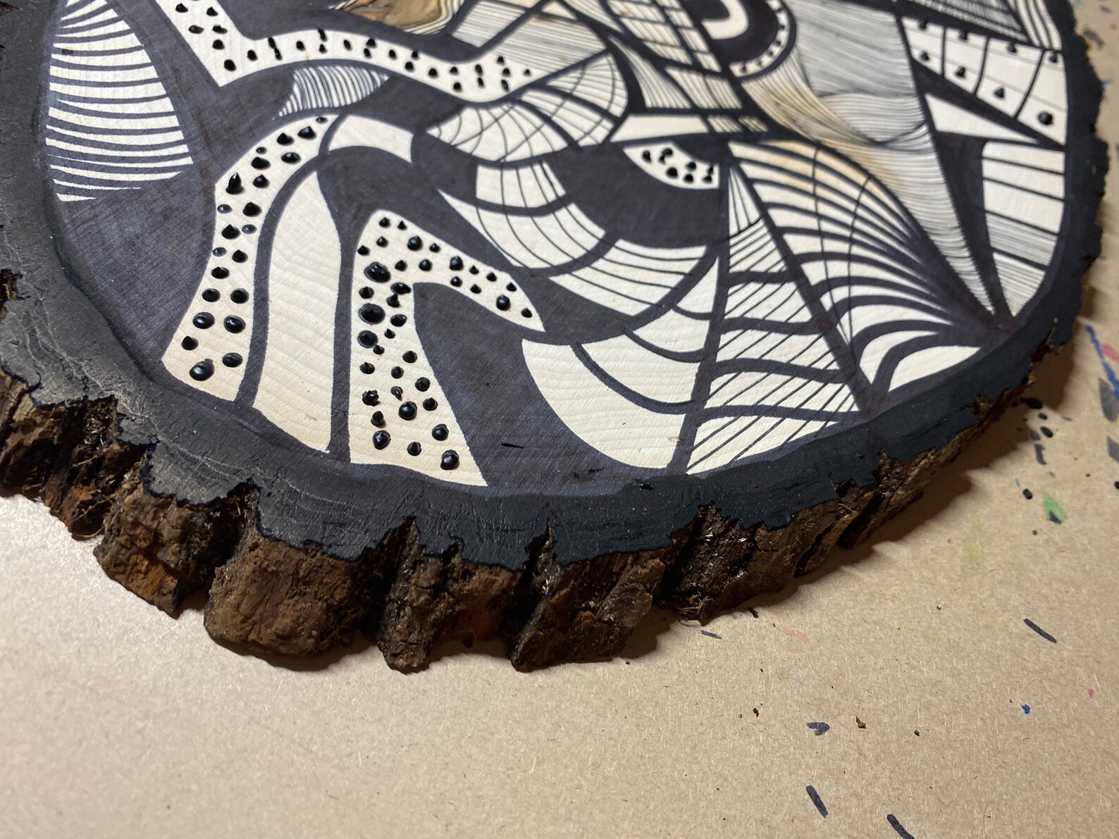 Line Art on Wood Piece - Etsy