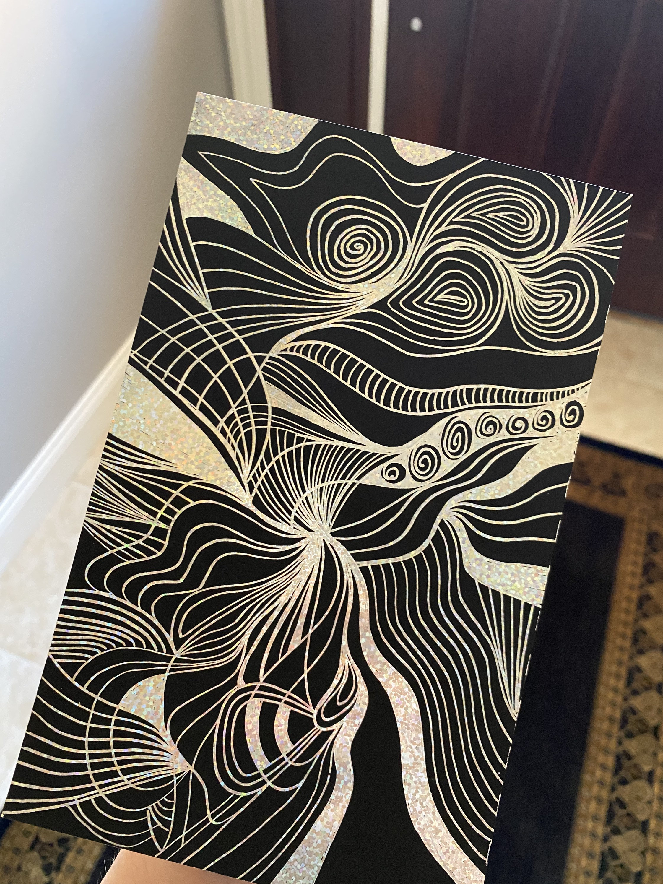 Holographic Unique Line Art Abstract Original Artwork - Etsy