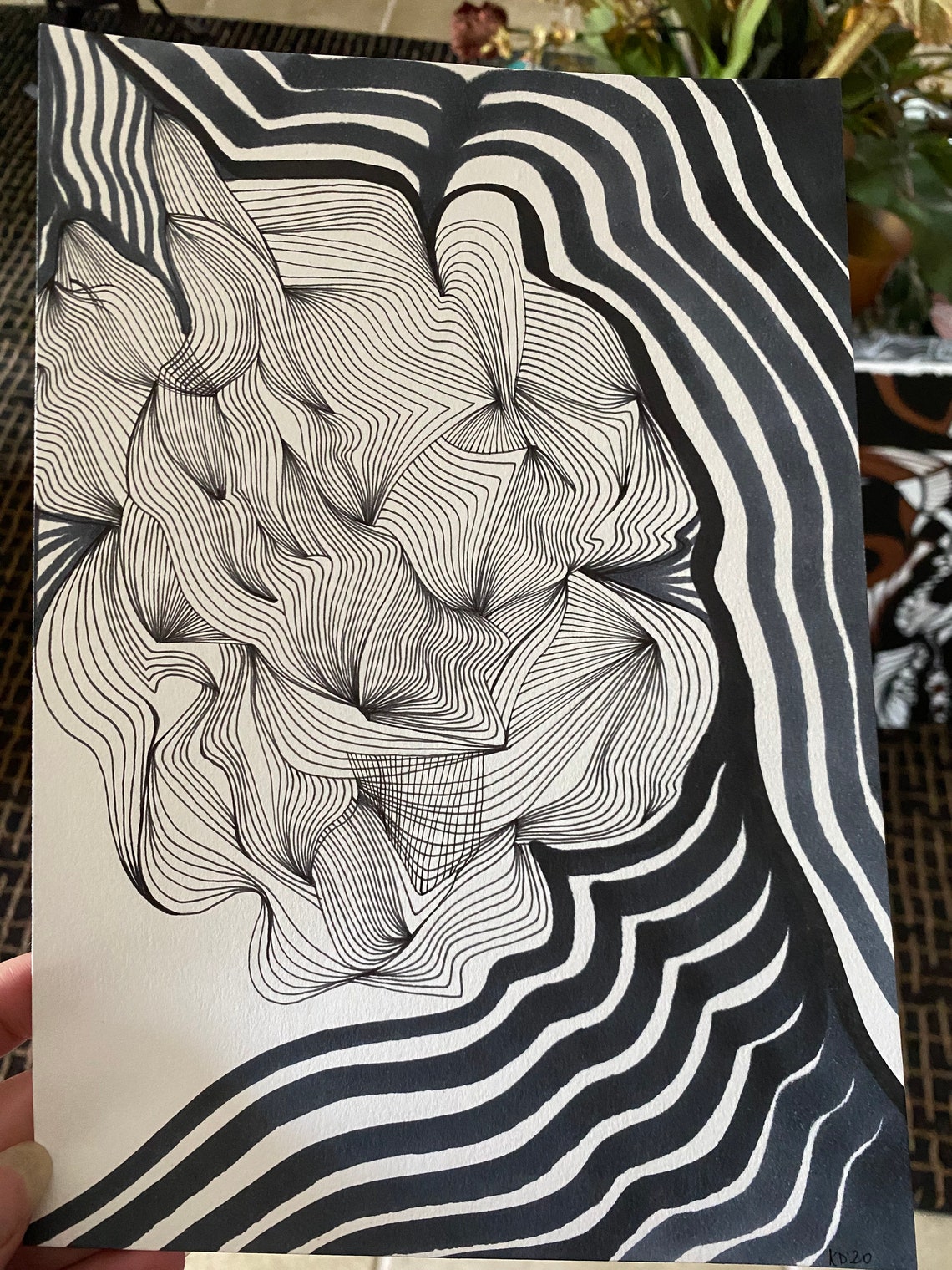 Unique line art abstract abstract original artwork | Etsy