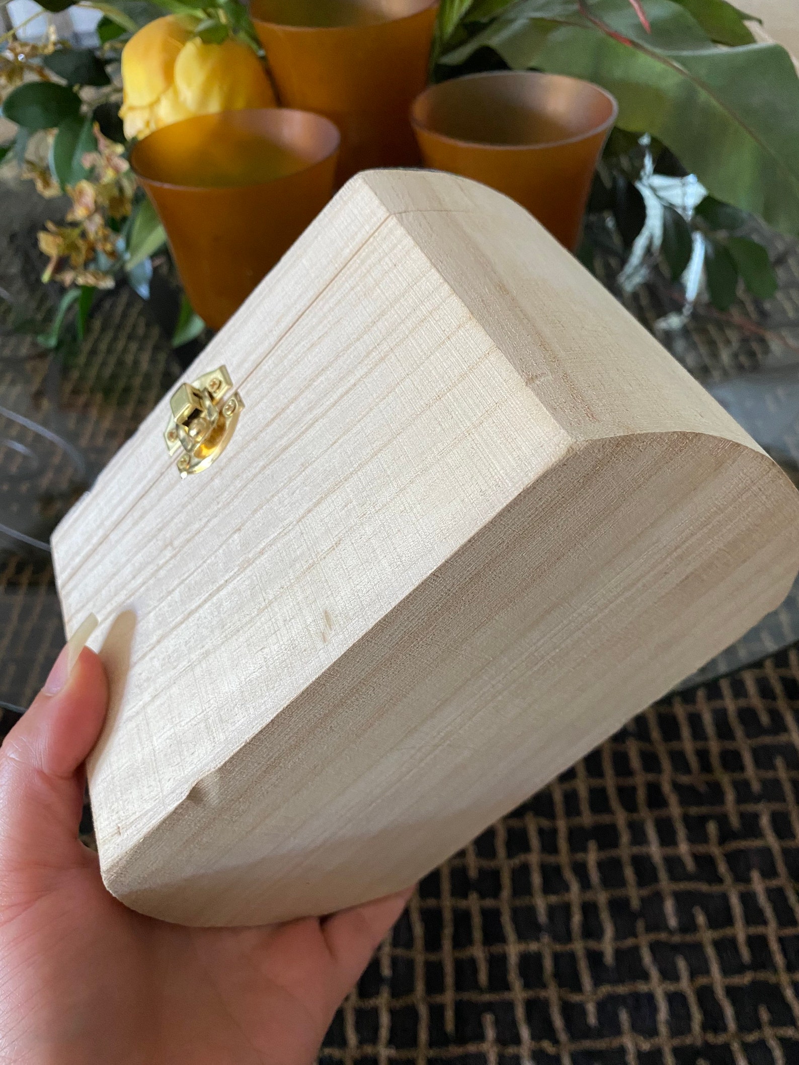 Wood Box With Unique Abstract Line Art Black and White Design - Etsy