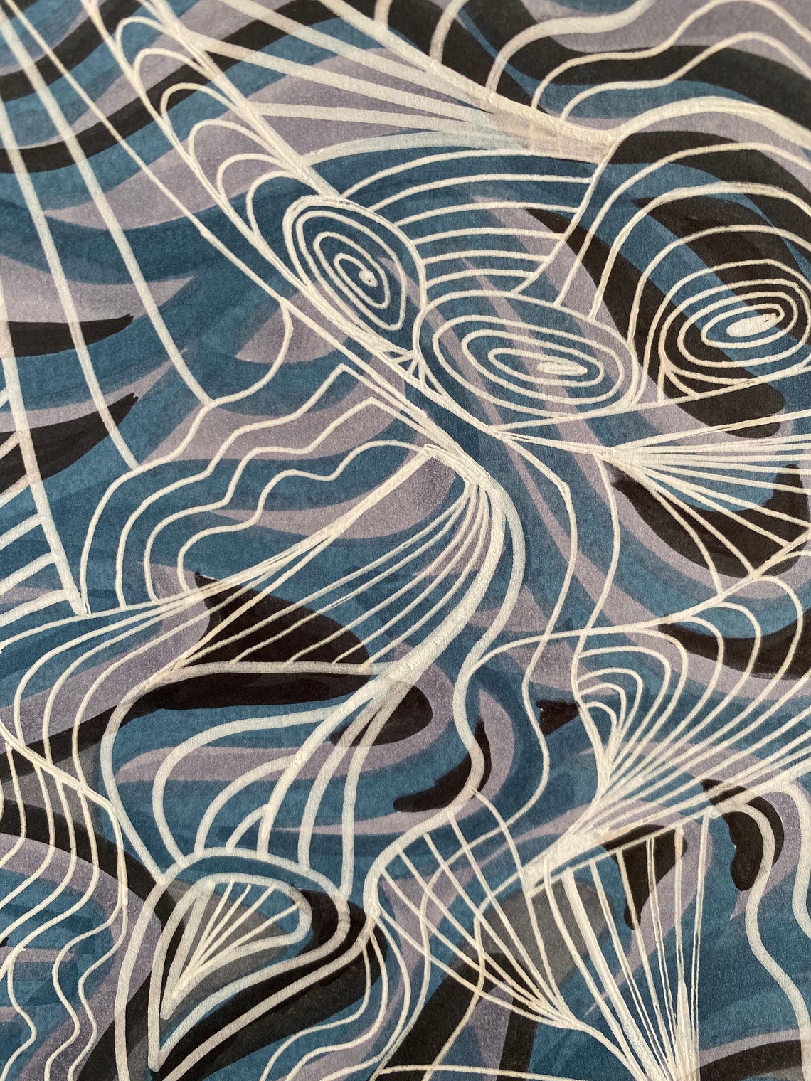 Line Art Unique Abstract Original Artwork - Etsy