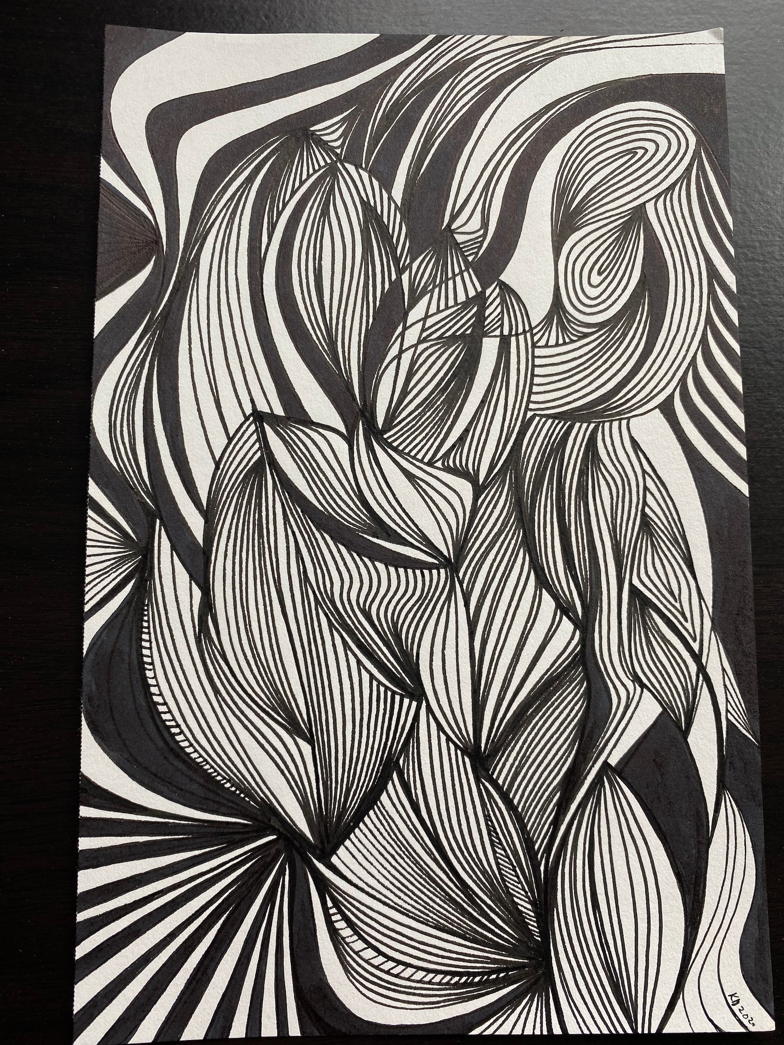 Unique Line Art Abstract Design Wall Art Original Artwork - Etsy