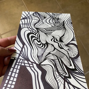 Line Art Black and White Design Trippy Unique Artwork - Etsy