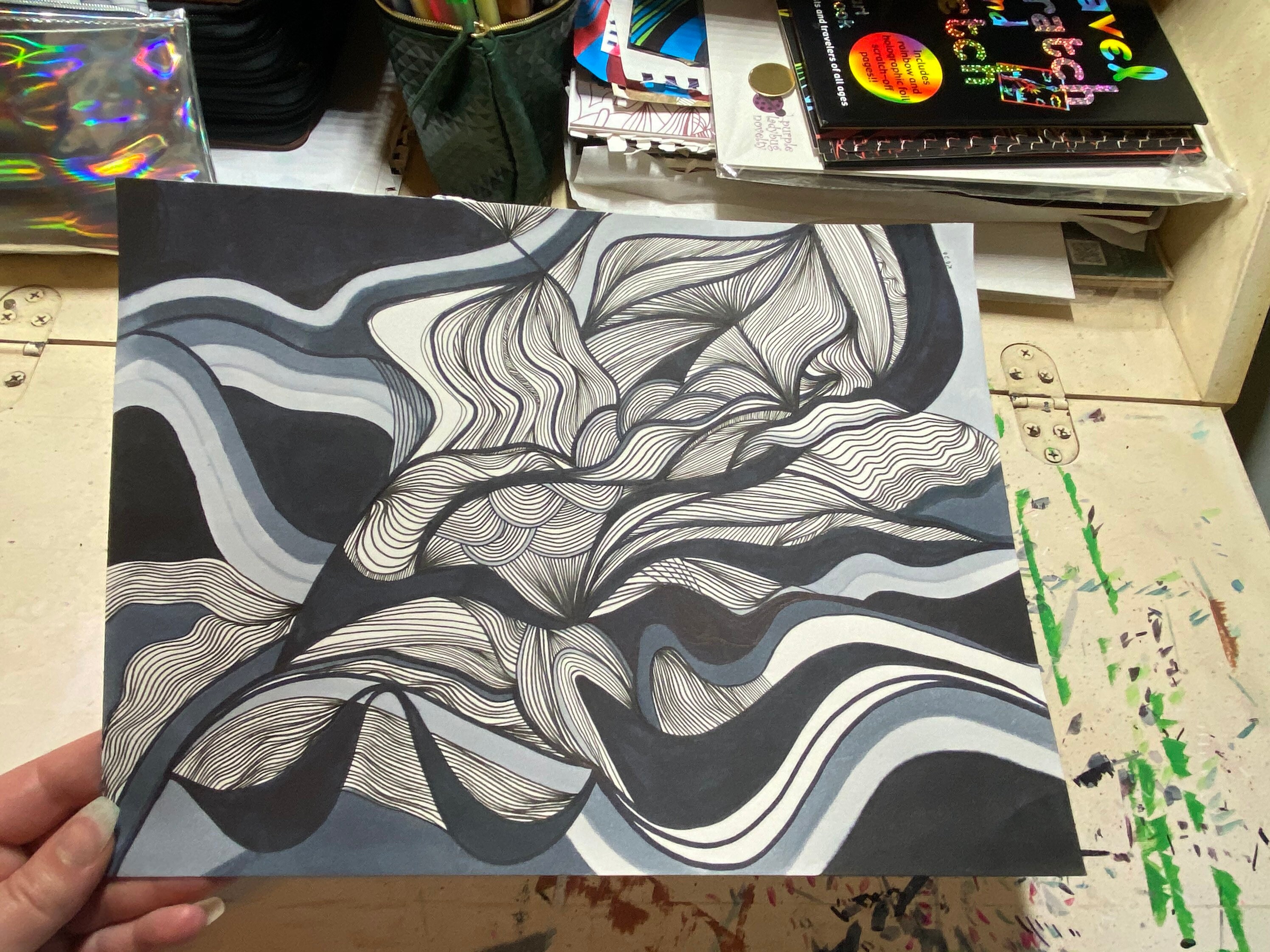 Unique Line Art Design Trippy Original Artwork - Etsy