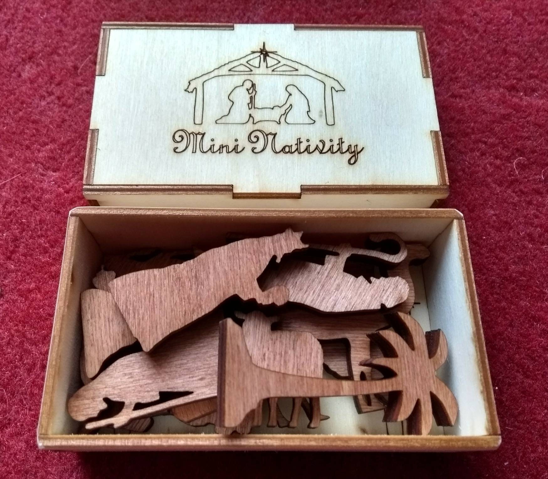 Miniature Wooden Nativity Set in a Box - Etsy UK