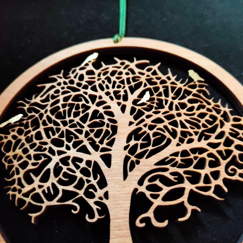 Small Tree of Life - Compact Wooden Hanging - Etsy UK