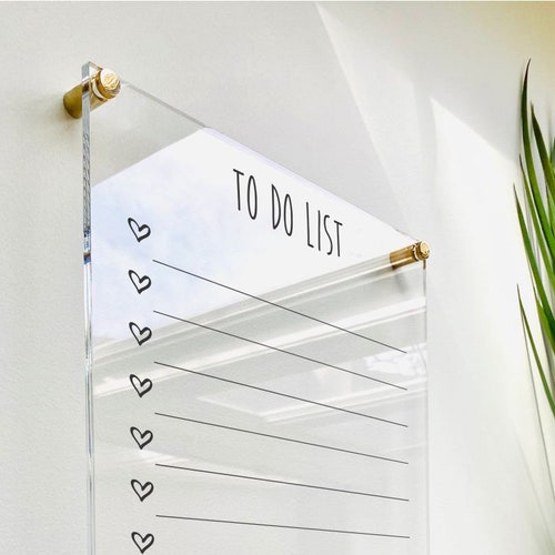 Acrylic to Do List for Wall Dry Erase Board Clear Acrylic | Etsy