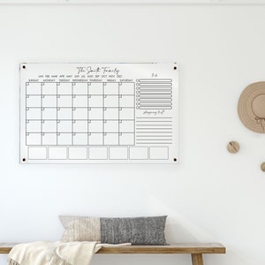 Personalized Acrylic Calendar for Wall Ll Dry Erase Board Lucite Clear ...
