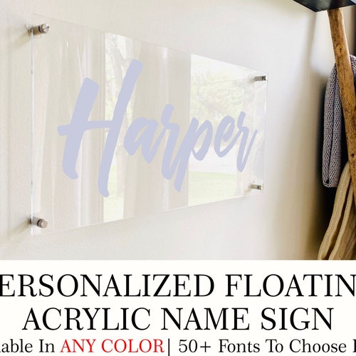 Custom Acrylic Name Sign Nursery Wall Girl Boy Baby Last | Etsy