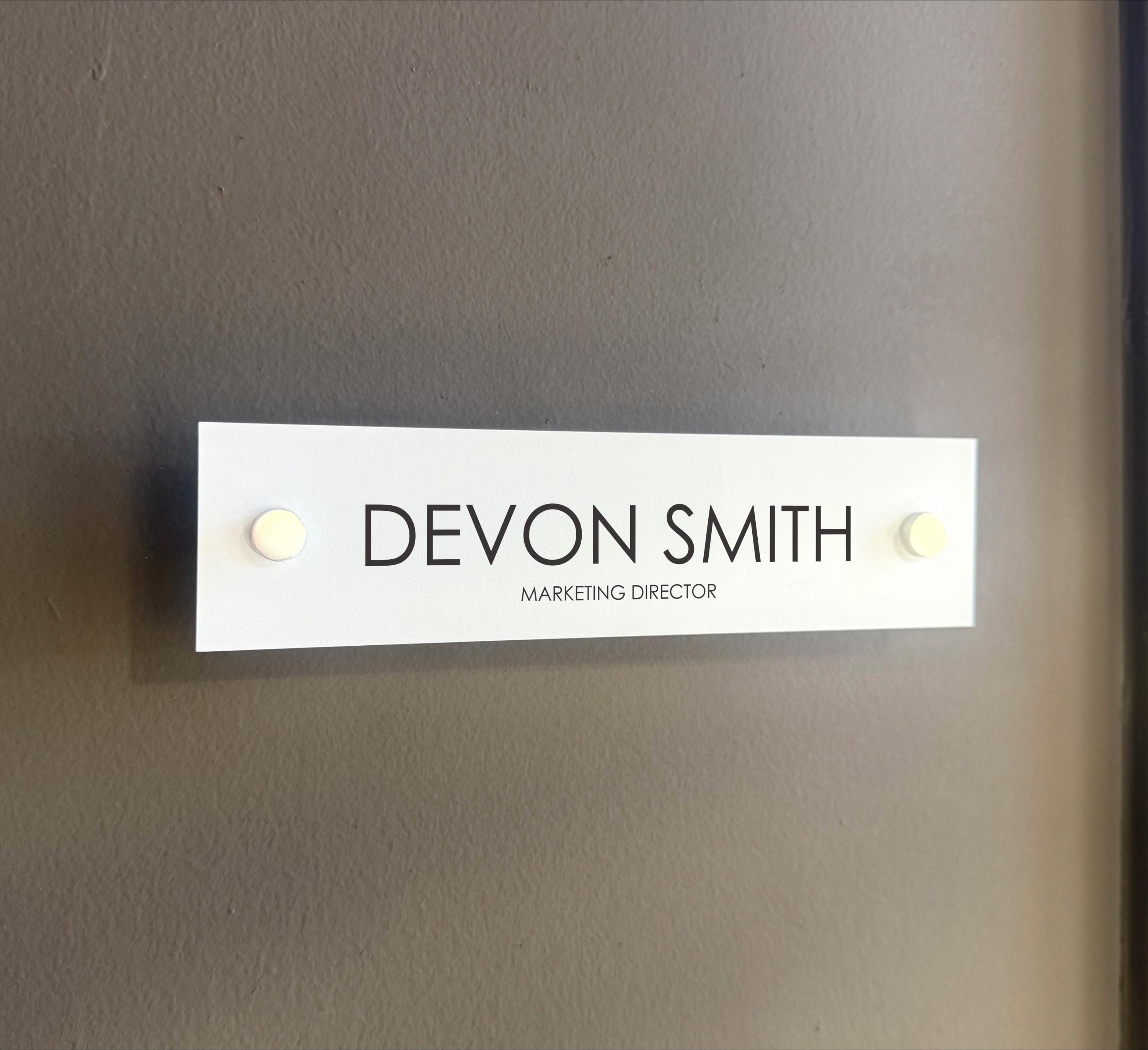 Custom Office Sign – Acrylic Name Plate or Suite Number With Standoffs ...