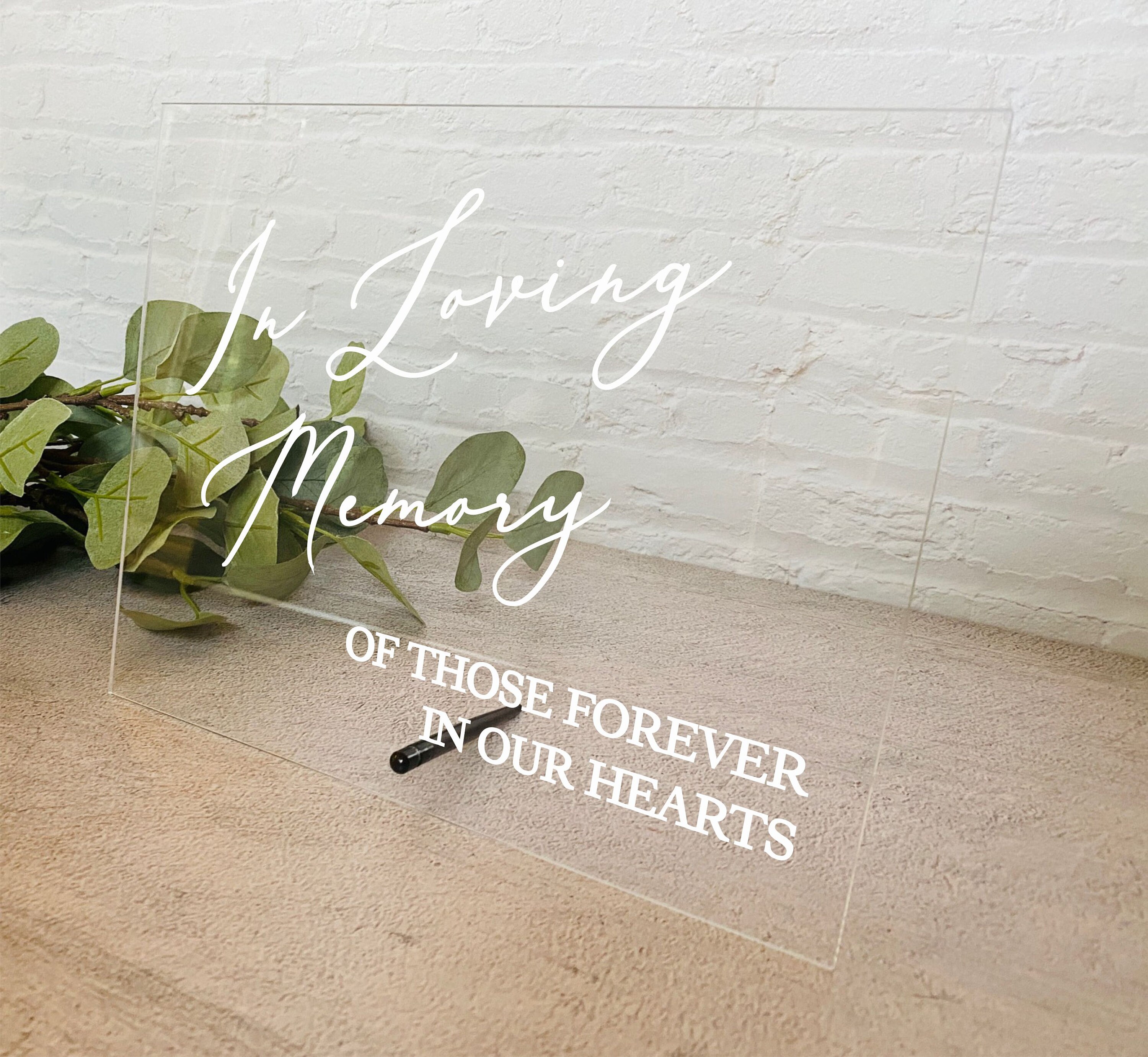 In Loving Memory Memorial Table Sign Clear Acrylic Wedding - Etsy