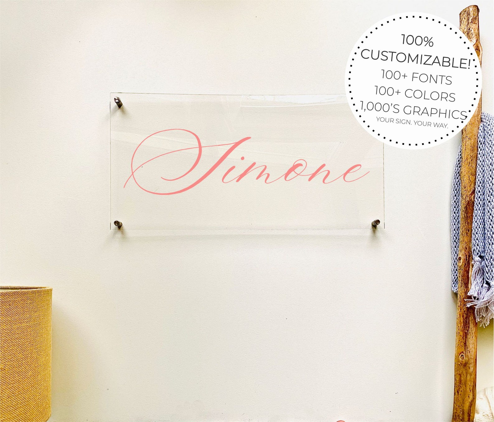 Custom Acrylic Name Sign Nursery Wall Girl Boy Baby Last - Etsy