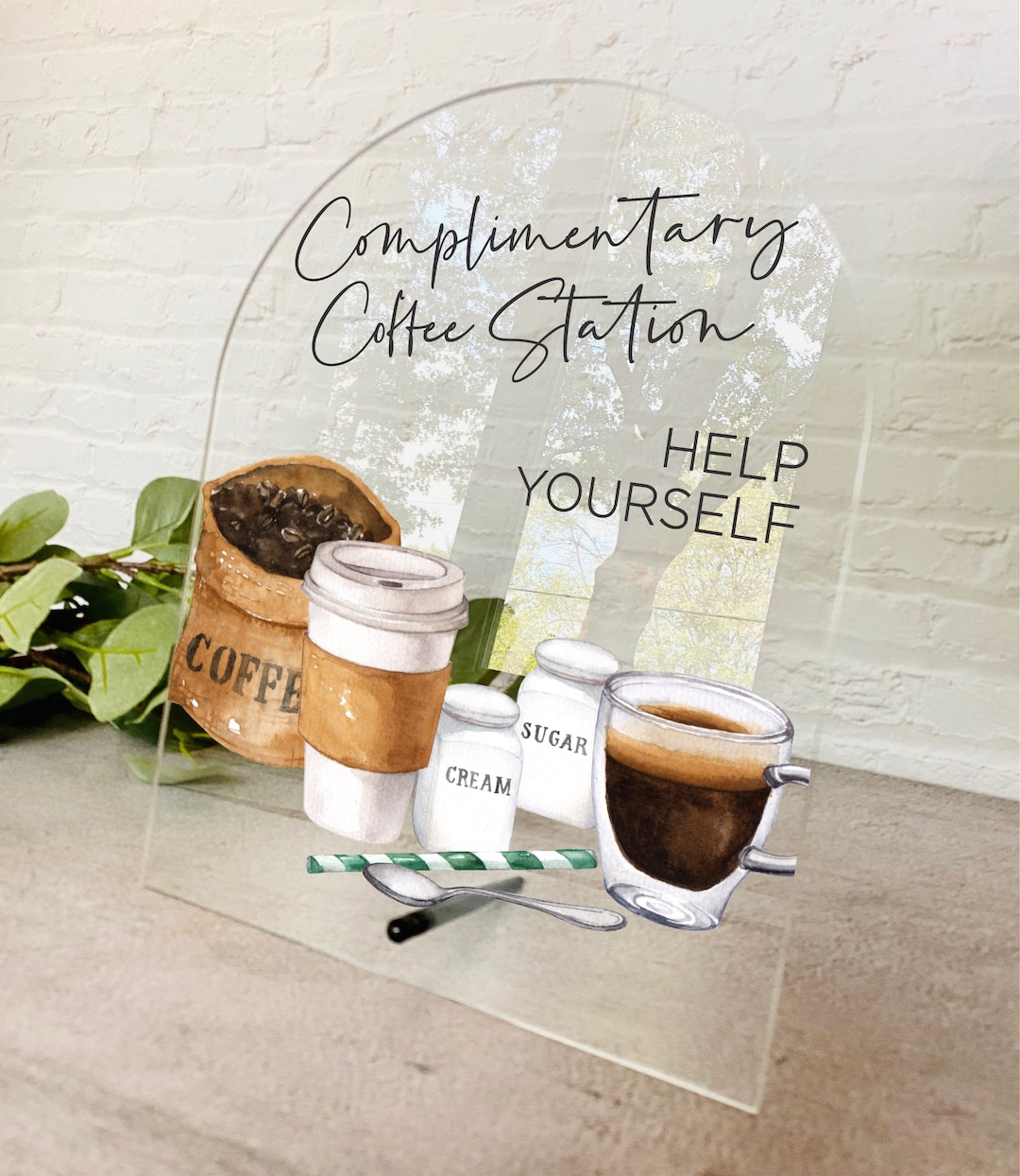 Coffee Bar Sign Coffee Station Custom Acrylic Wedding Sign Personalized ...