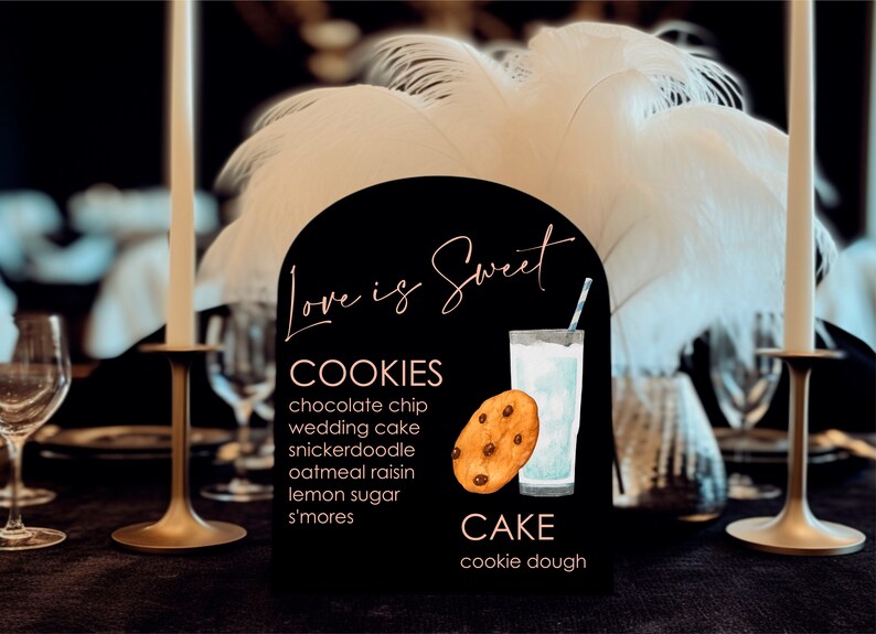 Custom Menu Table Sign Ice Cream Cookies Milk Food Menu - Etsy