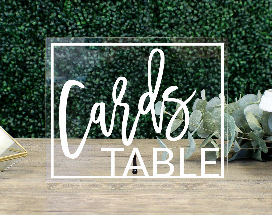 Cards Table Sign Acrylic Wedding Sign Cards & Gifts Table Baby Shower ...
