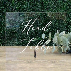 Head Table Sign Acrylic Wedding Sign Reserved Table Sign Reserved Spot ...