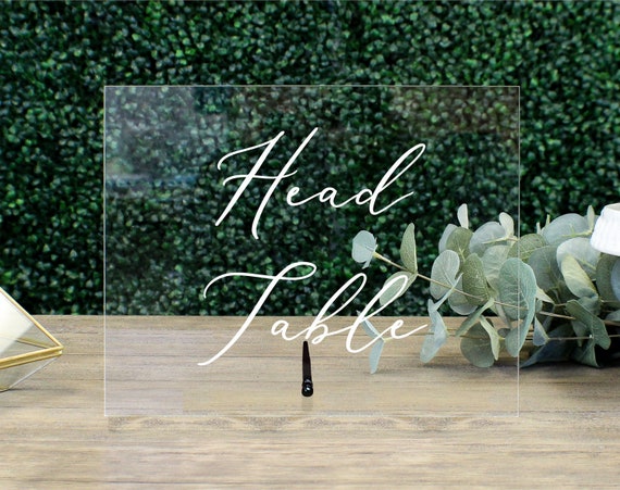 Head Table Sign Acrylic Wedding Sign Reserved Table Sign | Etsy
