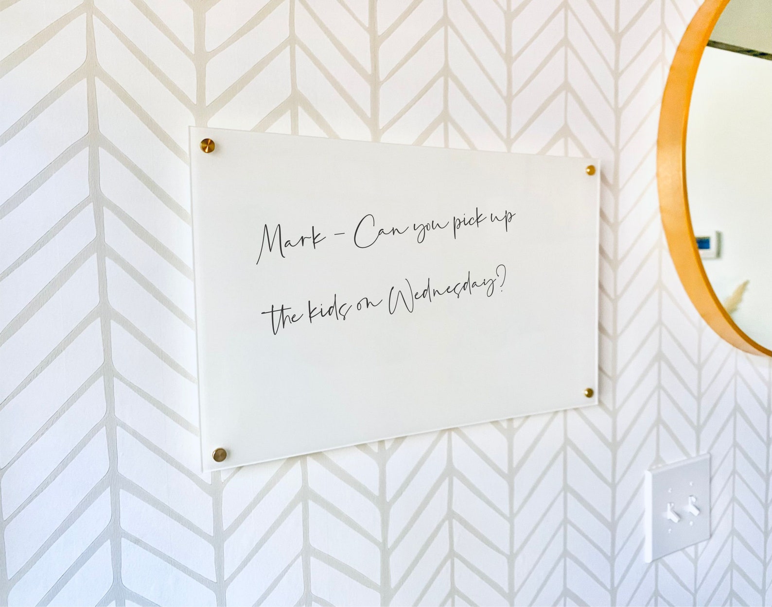 Blank White Acrylic Dry Erase Writing Board With Standoffs - Etsy