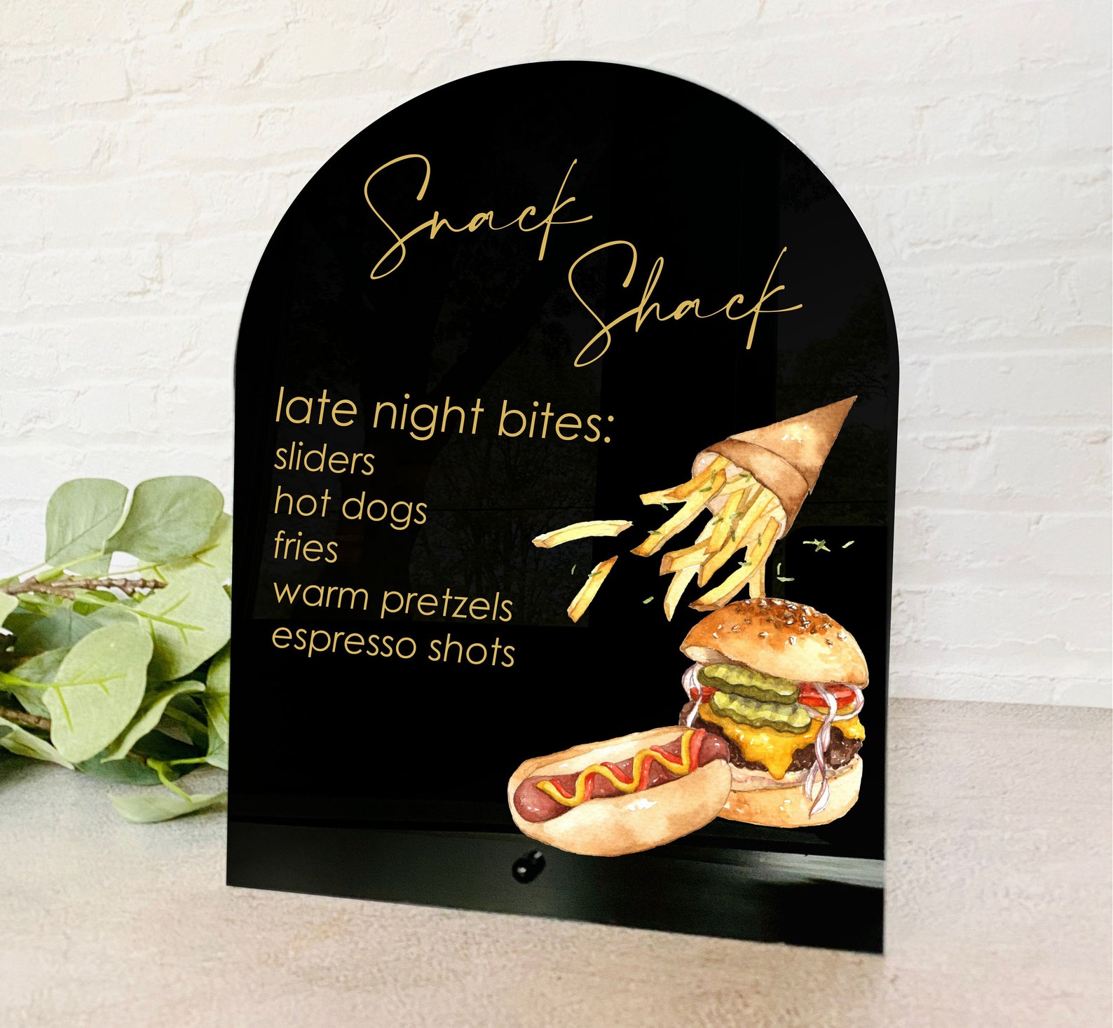 Arch Snack Table Sign Custom Acrylic Wedding Sign Late - Etsy