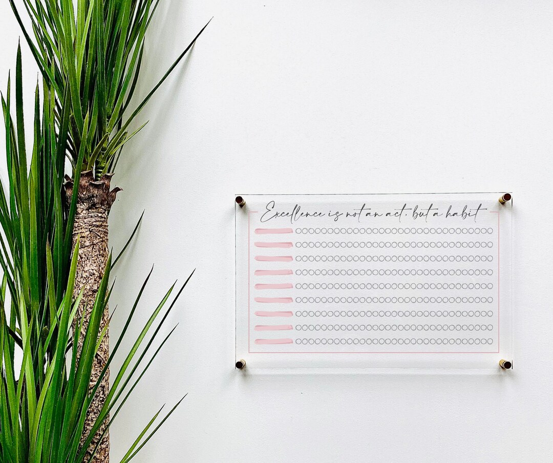 Acrylic Habit Tracker Board for Wall || Family Command Center Dry Erase ...