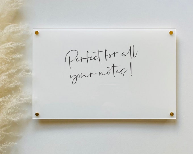 Blank White Acrylic Dry Erase Writing Board With Standoffs - Etsy