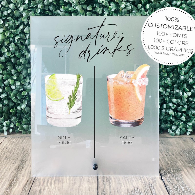 Custom Drink Sign - Etsy