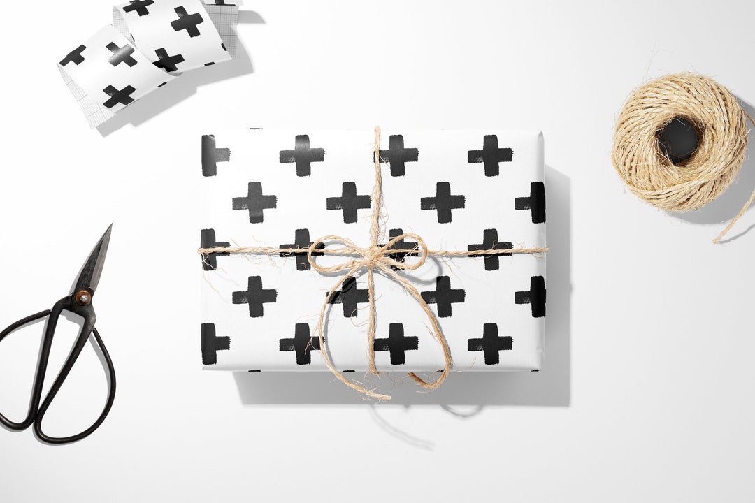 Cross Wrapping Paper Abstract Minimal Gift Wrapping Paper Unique Gift ...