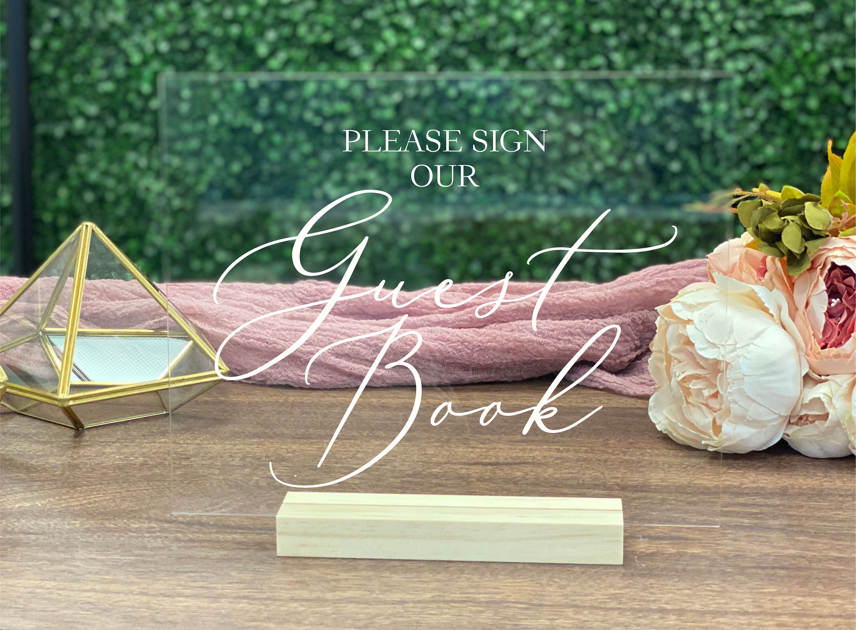 Guest Book Table Sign Acrylic Wedding Sign Calligraphy | Etsy