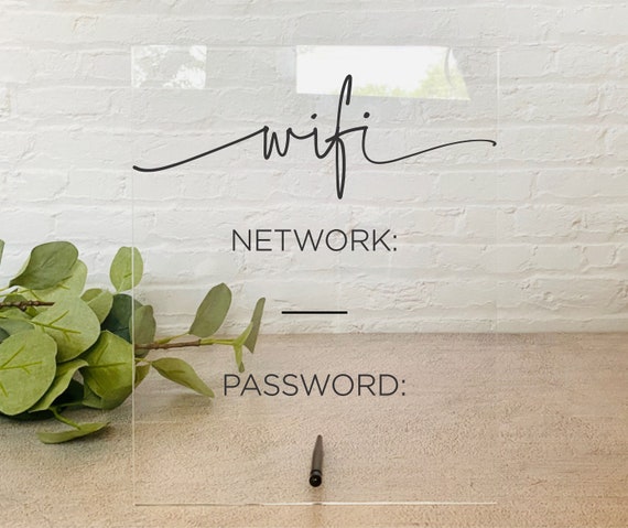 Acrylic Guest Wifi Password Board for Desktop - Etsy