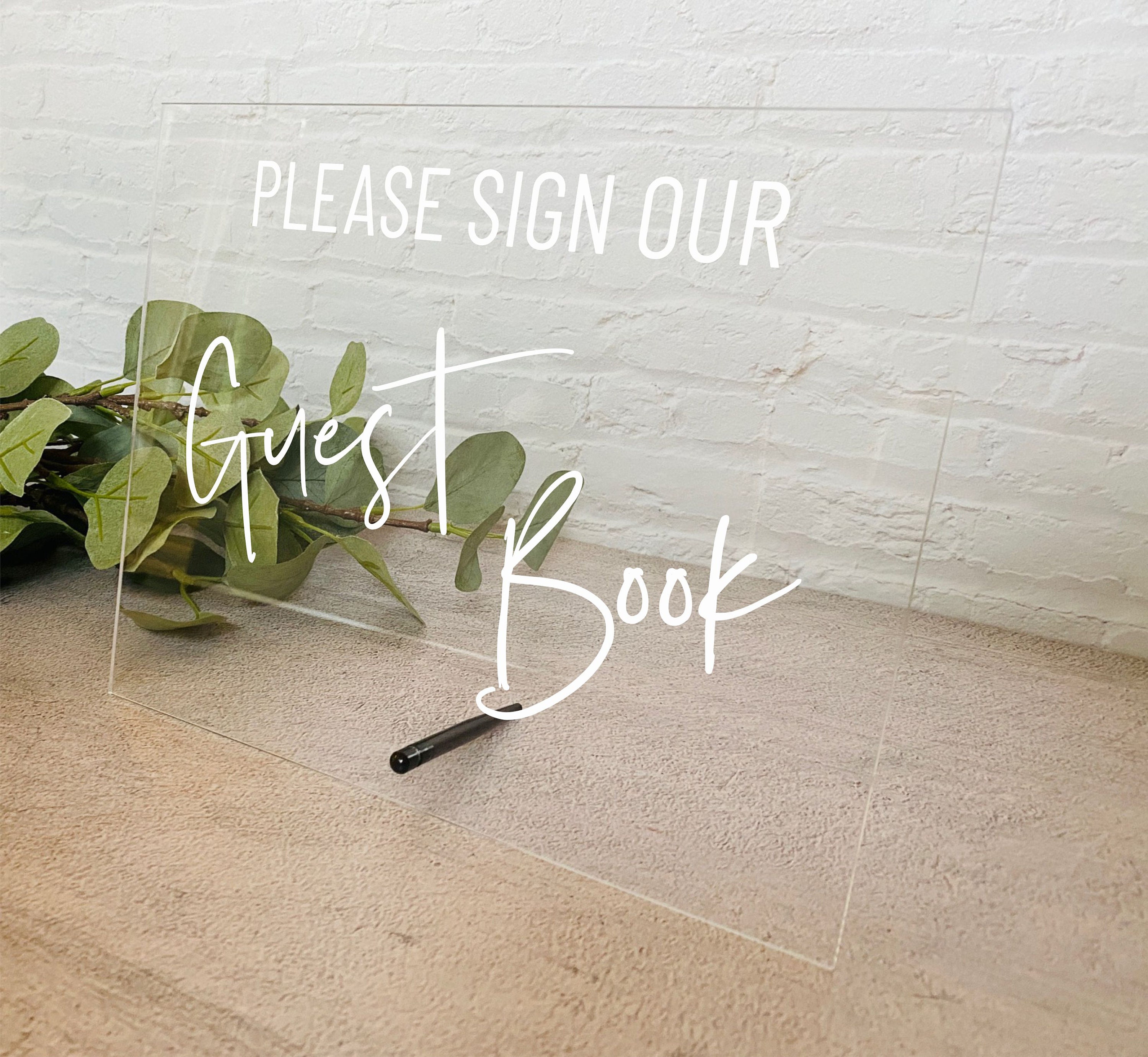Guest Book Table Sign Acrylic Wedding Sign Guestbook Sign - Etsy