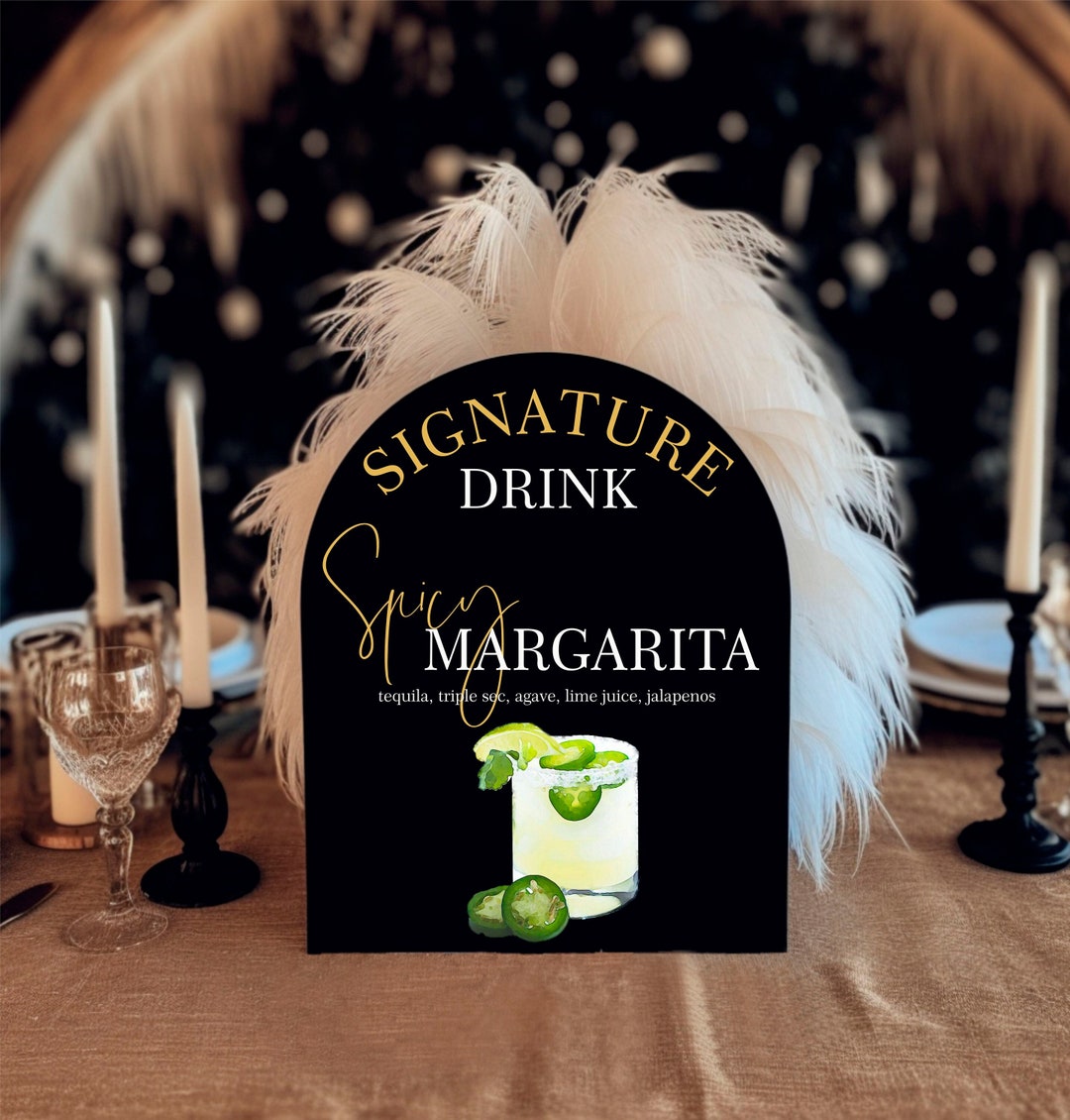 Signature Drinks Bar Arch Sign Custom Acrylic Wedding Sign Personalized ...