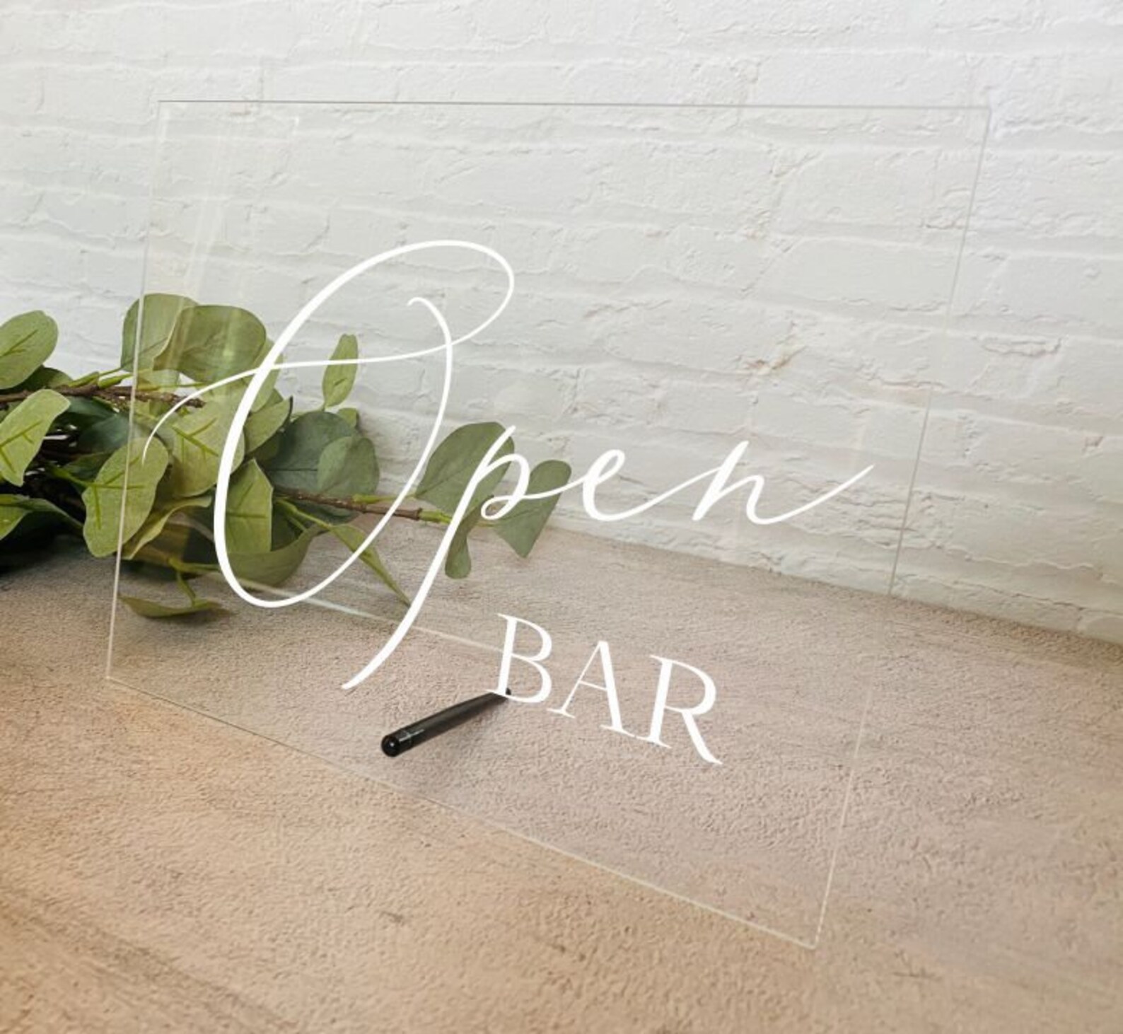 Open Bar Table Sign Acrylic Wedding Sign Bar Sign Clear - Etsy