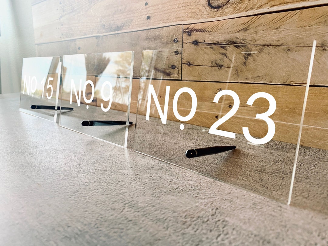 Wedding Table Numbers With Holders Clear Acrylic Modern Minimalist ...